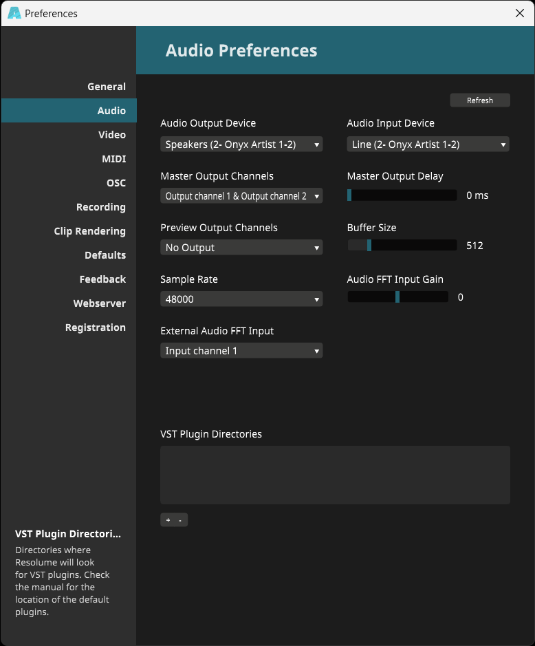 Preferences - Resolume