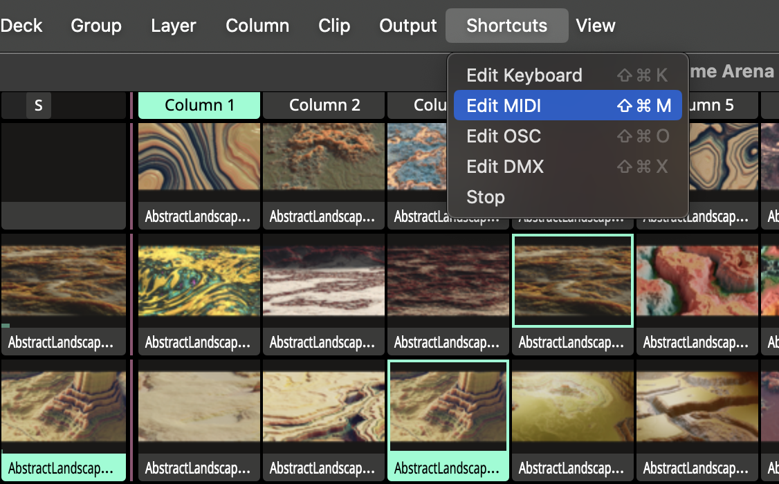 MIDI Shortcuts - Resolume