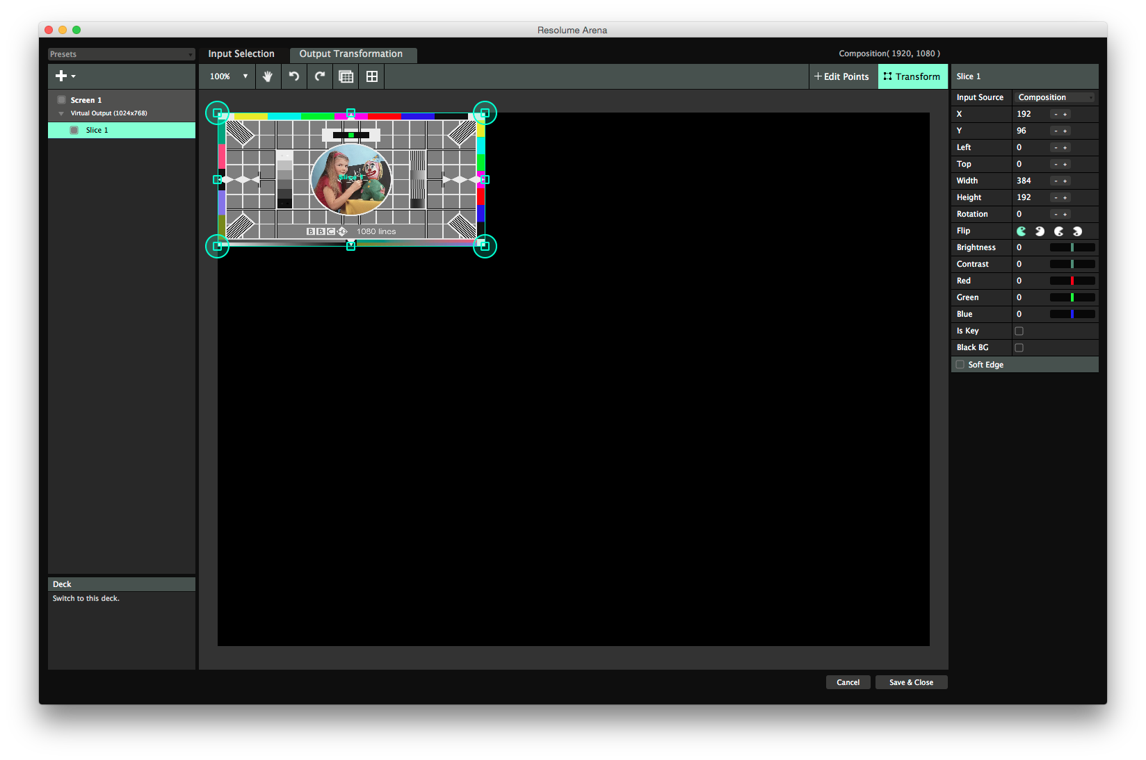 Mapas de entrada - Resolume