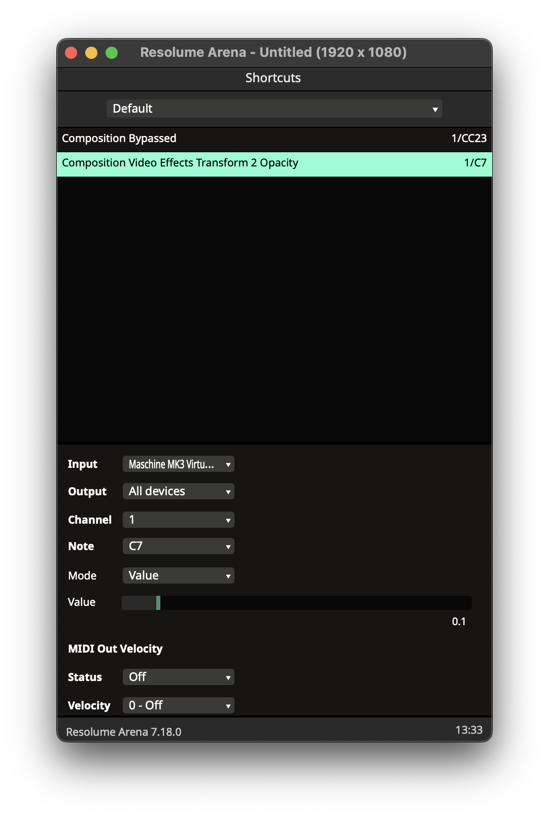 MIDI Shortcuts - Resolume