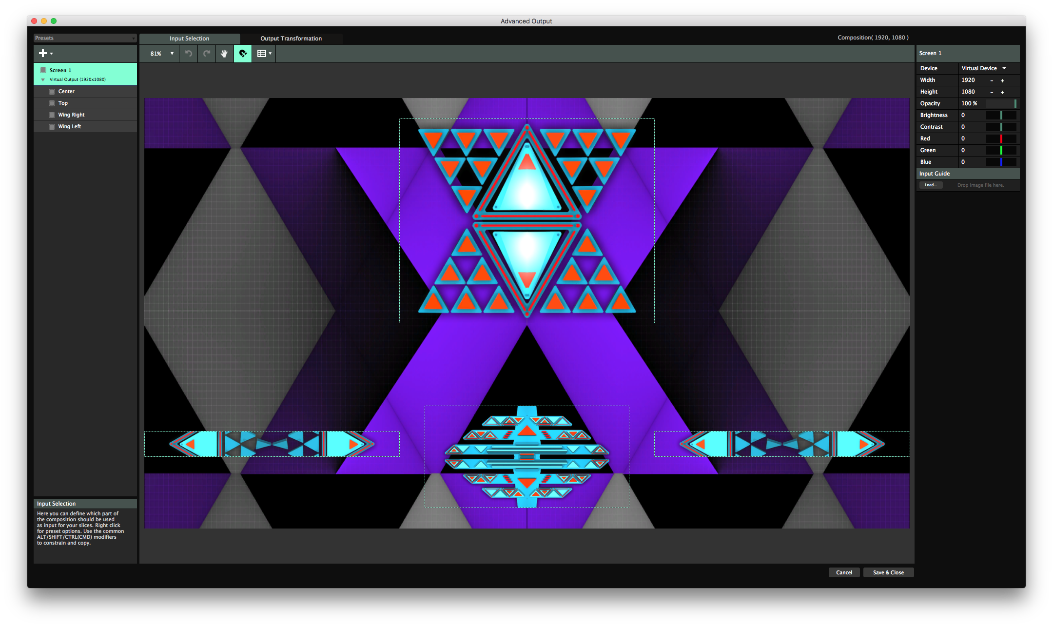 Mapas de entrada - Resolume