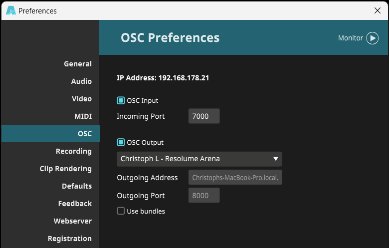 Preferences - Resolume